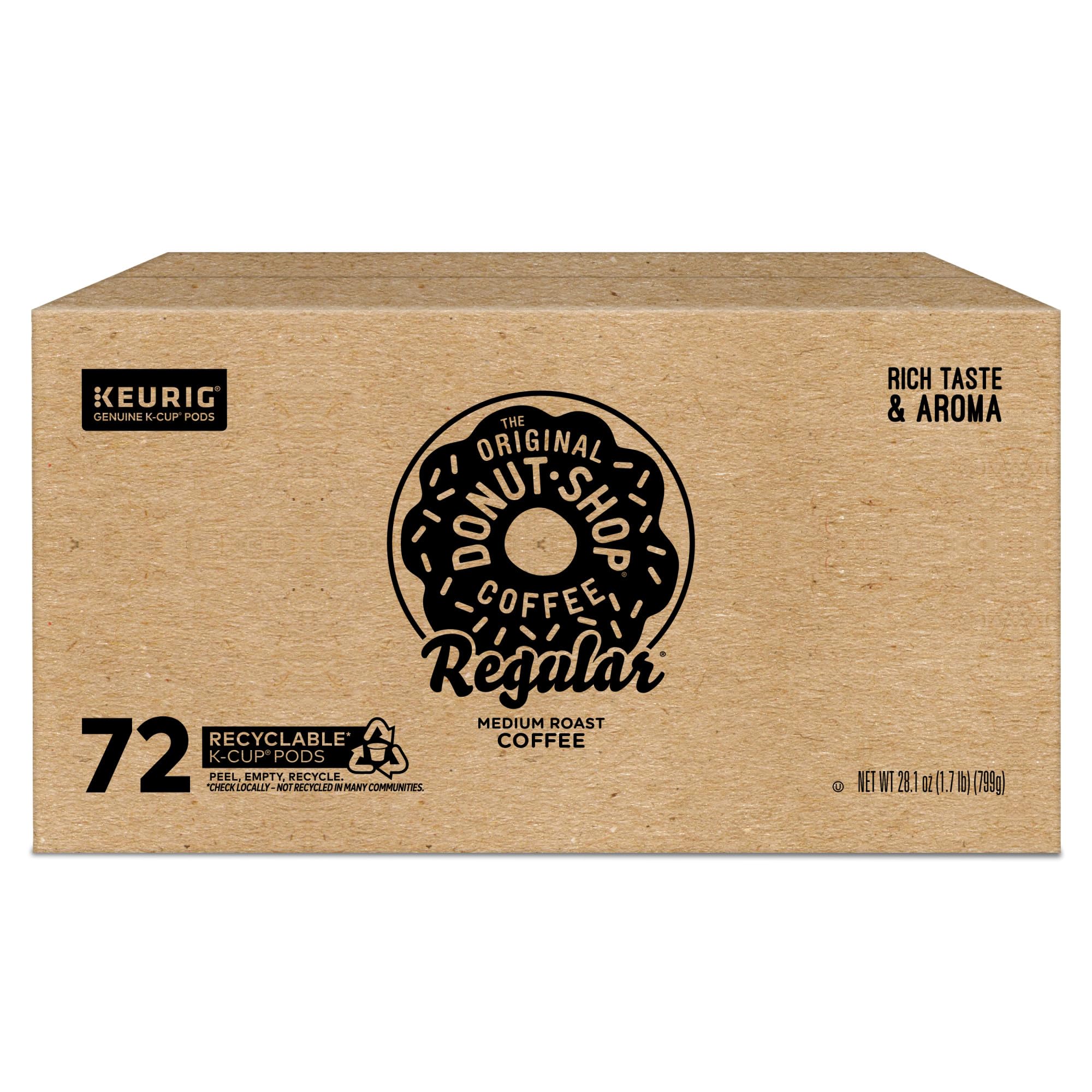 The Original Donut Shop Keurig Single-Serve K-Cup Pods, Regular Medium Roast Coffee, 72 Count