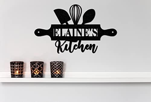 Pandy's Toy Box, Personalized Kitchen Wood Sign Moms Name Wall Art
