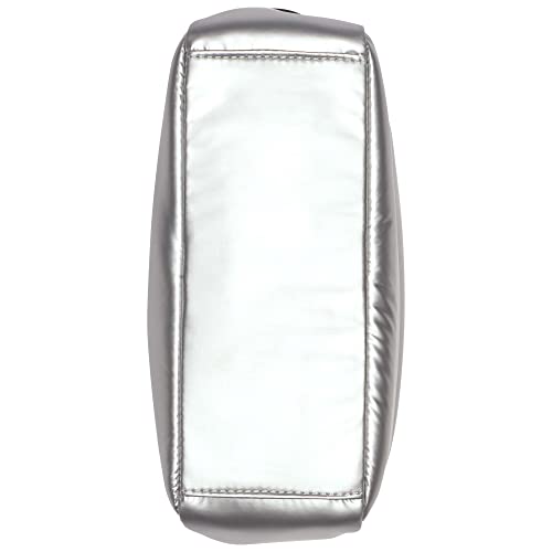 DKNY womens Dkny Avia Camera Bag Crossbody, Silver/Black, One Size US