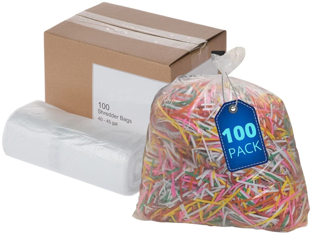 1InTheOffice Shredder Bags 40-45 Gallon, Paper Shredder Waste Bags, (100 Box)