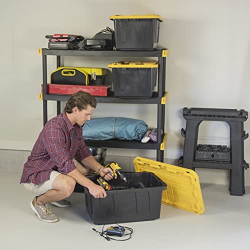 Black & Yellow 17-Gallon Tough Storage Containers, Extremely DurableĀ®, 4-Pack (4)