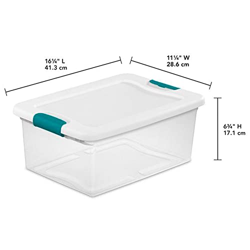 Sterilite 6 Quart Clear Latch Lid Storage Container Tote, 12 Pack, and 15 Quart Clear Latch Lid Storage Container Tote, 12 Pack, for Home Organization
