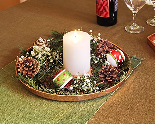 Achla Designs TRY-R12 12 inch Copper Round Tray, 12-inch