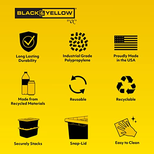 Black & Yellow 17-Gallon Tough Storage Containers, Extremely DurableĀ®, 4-Pack (4)