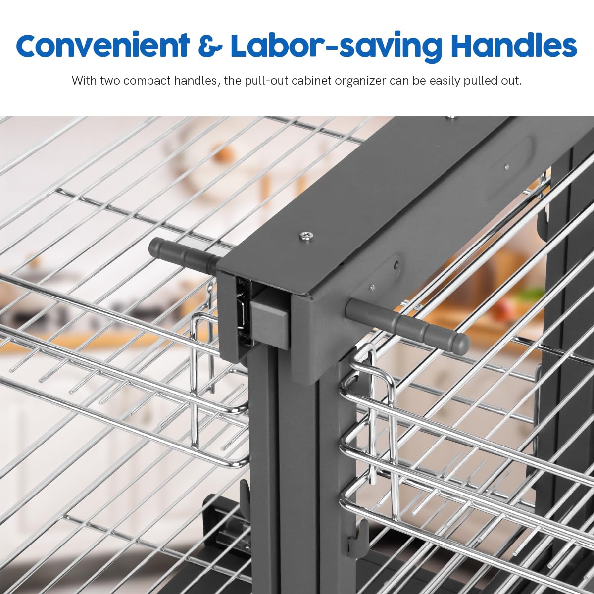 Xverycan Modern Cabinet Corner Organizer, 2-Tier 4-Basket Pull Out, Soft Close, 26.7"L x 18.1"W x 22.4"H