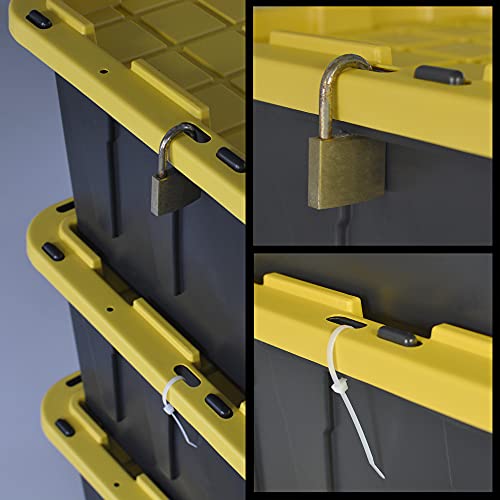 Black & Yellow 17-Gallon Tough Storage Containers, Extremely DurableĀ®, 4-Pack (4)