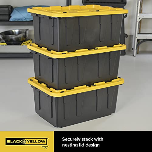 Black & Yellow 17-Gallon Tough Storage Containers, Extremely DurableĀ®, 4-Pack (4)