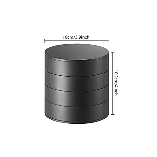 Ldirect Jewelry Organizer 4-Tier Showcase Storage Box Rotating Holder for Women Bracelets Rings Bracelets Earrings (Black)