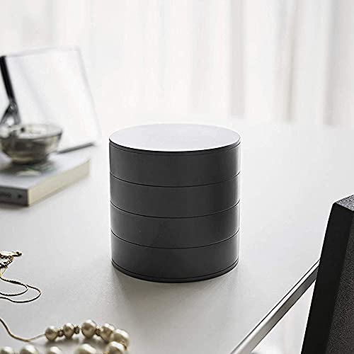 Ldirect Jewelry Organizer 4-Tier Showcase Storage Box Rotating Holder for Women Bracelets Rings Bracelets Earrings (Black)