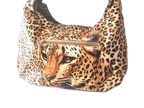 Lee Sands Women's Leopard Hobo Bag 17"W x 17.5"H x 5"D Tan/Brown
