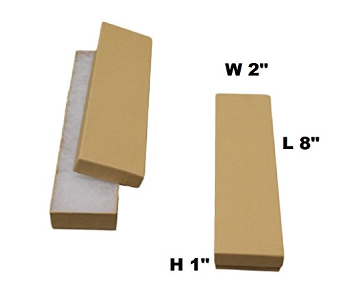 MSC Cotton Filled Jewelry Gift Box (Kraft) 8"x2"x1" lot of 10 / #82