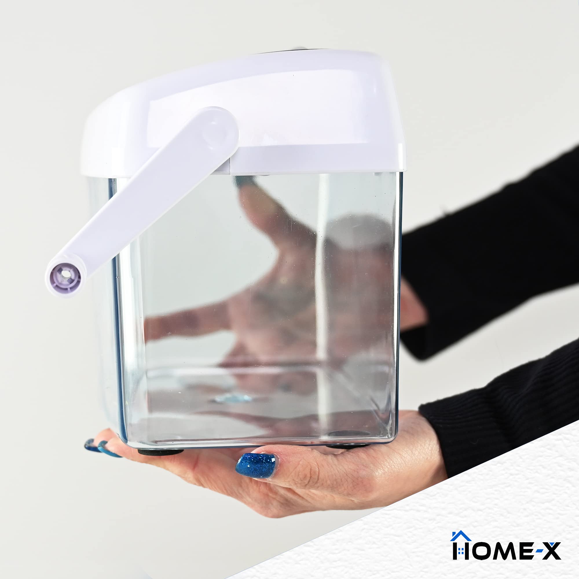 HOME-X 3-in-1 Hand Crank Paper Document Shredder for A4 Paper, Credit Cards, CDs-Manual Shredder Documents Paper Cutting Tool Home Office Desktop Stationery