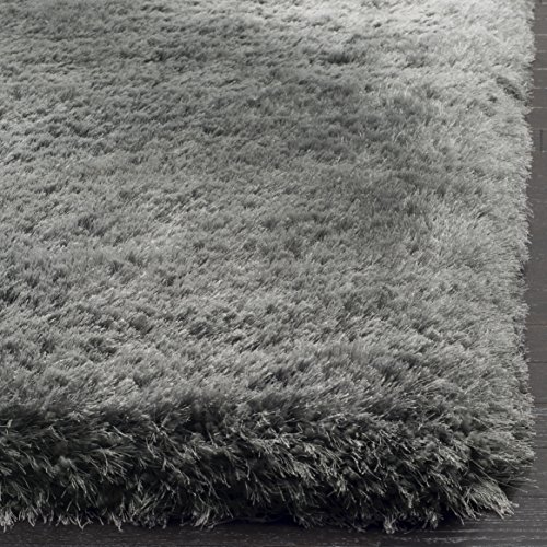 SAFAVIEH Luxe Shag Collection 8' x 10' Grey SGX160C Handmade Glam 3.2-inch Extra Thick Area Rug