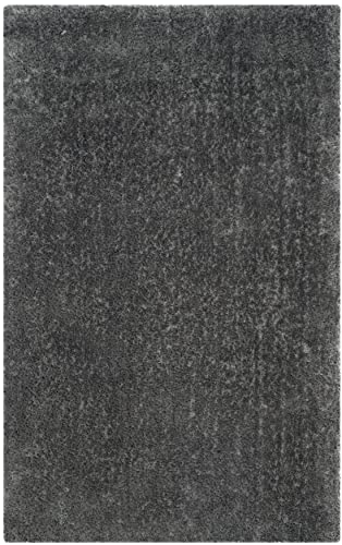 SAFAVIEH Luxe Shag Collection 8' x 10' Grey SGX160C Handmade Glam 3.2-inch Extra Thick Area Rug