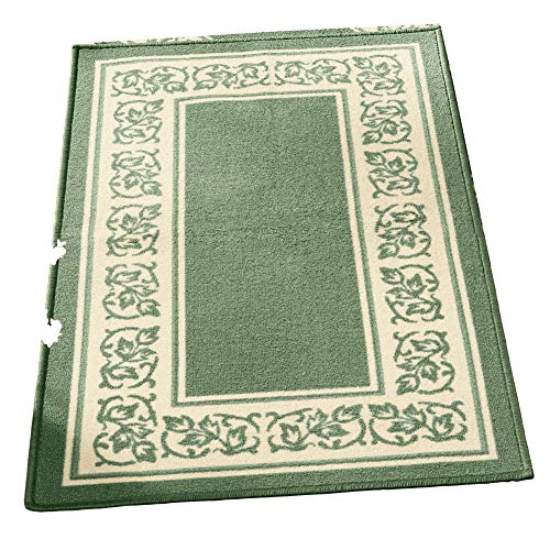 Collections Etc Floral Border Skid-Resistant Accent Rug, Sage, 26 X 45