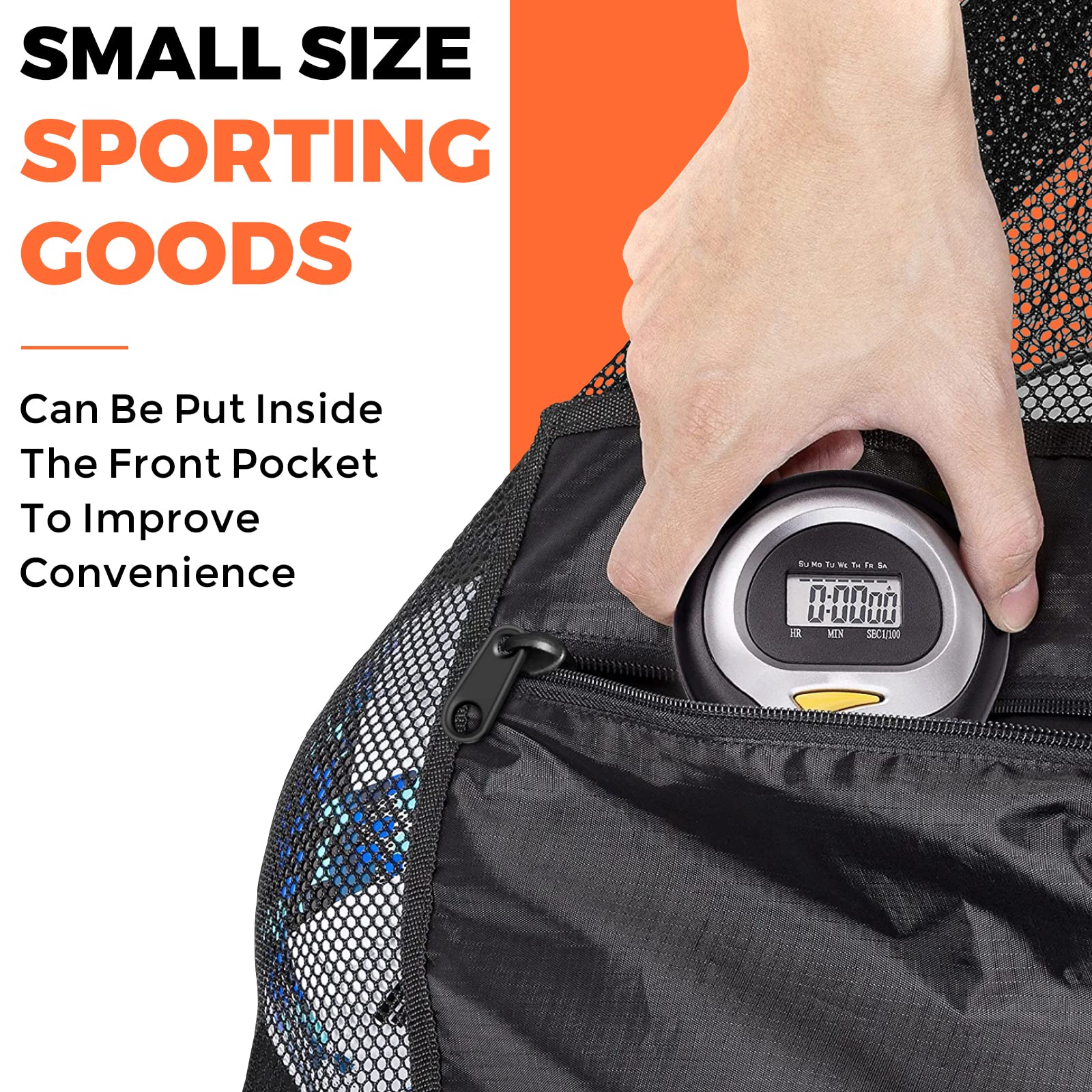 Extra Large Sports Ball Bag, Mesh Soccer Team Balls Bag, Drawstring Sport Equipment Storage Bag for Basketball, Beach Cloth and Swimming Gears with Adjustable Shoulder Strap & Front Pocket(30” x 40”)