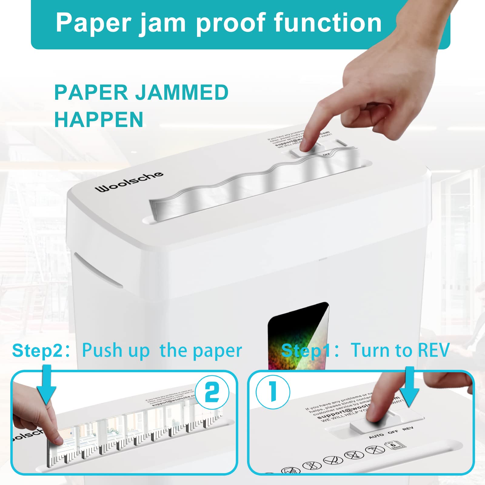 Woolsche Paper Shredder, P-5 Security Level, 6-Sheet Micro Cut with 3.43-Gallon Basket, Durable & Fast with Jam Proof System, Paper Shredder for Home Office (ETL)