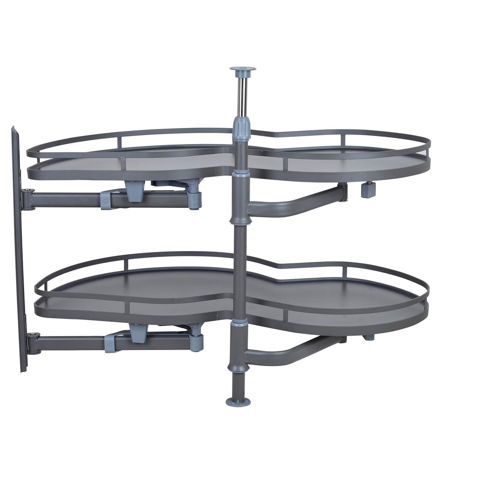 LOVKIT Blind Pull Out Shelf 2 Tier Pull Out Organizer For 36 Inch Blind Corner Cabinetry Double Layer Lazy Susan Rotating Shelves For Under Countertop Space Left Swing Out Tray Black Corner
