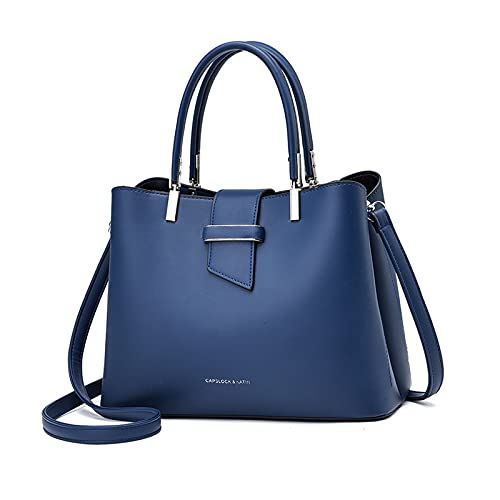 PORRASSO Fashion Handbag Purses Women Top-Handle Bags Ladies Crossbody Bag Satchel PU Leather Shoulder Tote Bags Blue