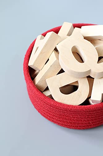 M+L Maple and Lark Woven Cotton Rope Basket, 7 x 3 inch Basket For Toy Storage Household Storage Nursery Bin Playroom Storage Playroom Bin Toy Bin (Primary Set ( Red, Yellow, Green, Blue))