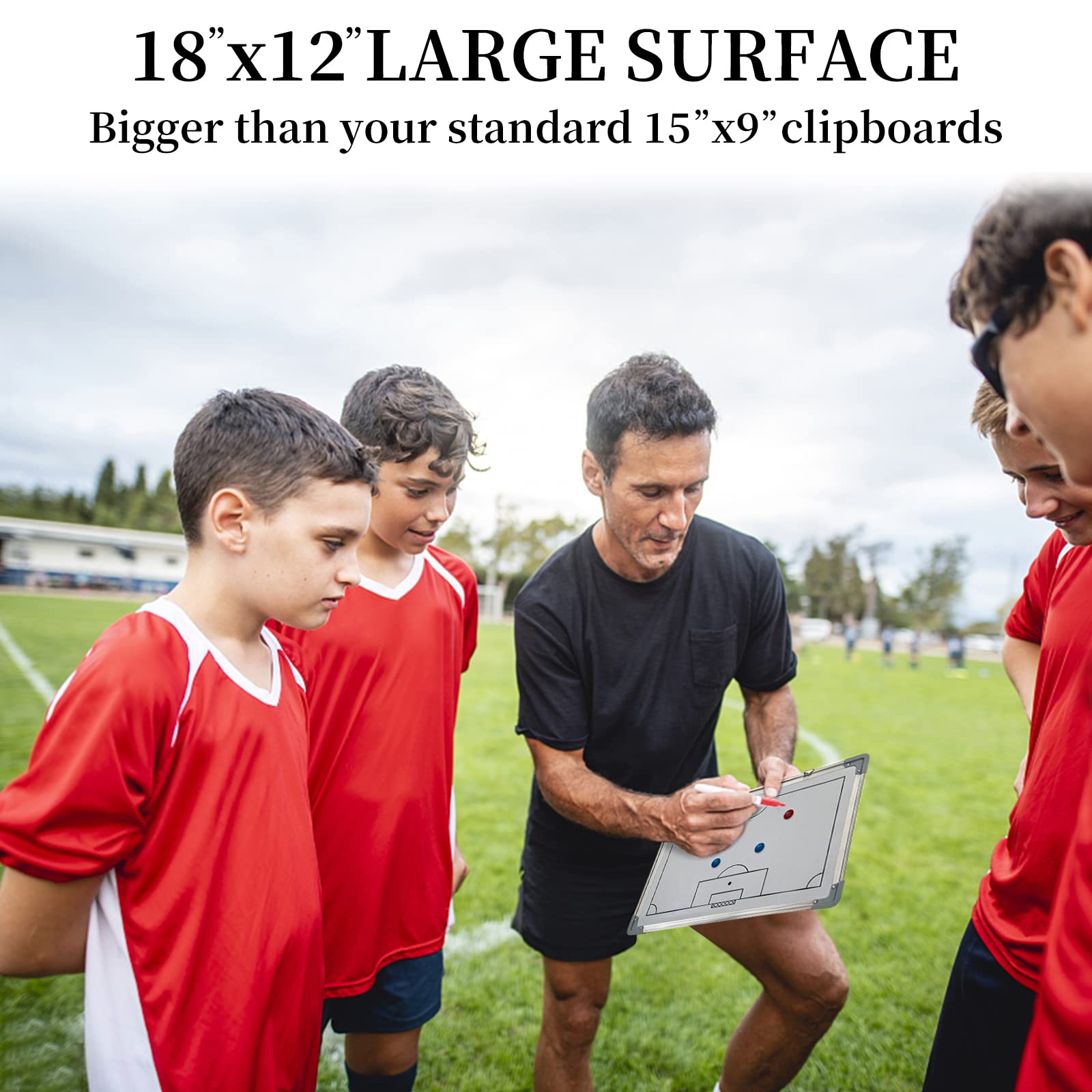 Magnetic Soccer Football Coach Board,Portable Clipboard Tactical Magnetic Board Kit W/Marker Pieces,Pen, Eraser, Storage Bag