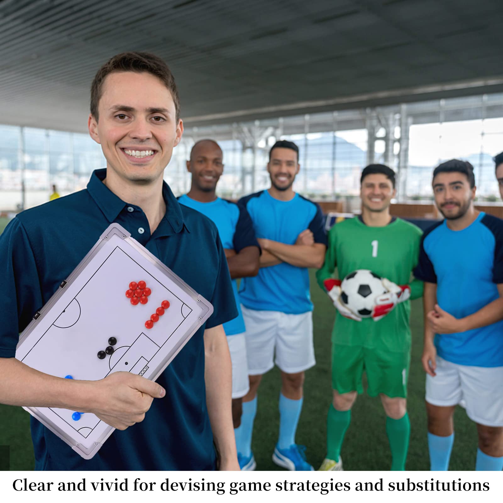 Magnetic Soccer Football Coach Board,Portable Clipboard Tactical Magnetic Board Kit W/Marker Pieces,Pen, Eraser, Storage Bag