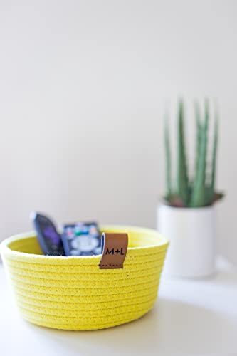 M+L Maple and Lark Woven Cotton Rope Basket, 7 x 3 inch Basket For Toy Storage Household Storage Nursery Bin Playroom Storage Playroom Bin Toy Bin (Primary Set ( Red, Yellow, Green, Blue))