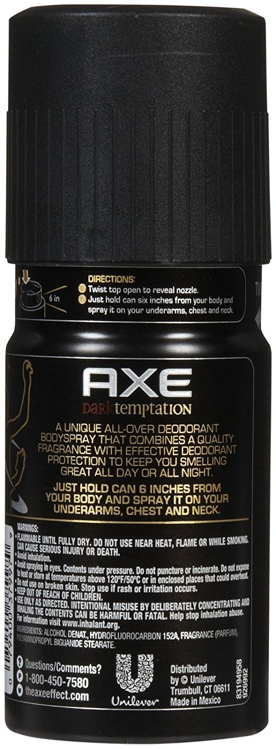 AXE Body Spray for Men - Dark Temptation - 4 oz - 2 pk