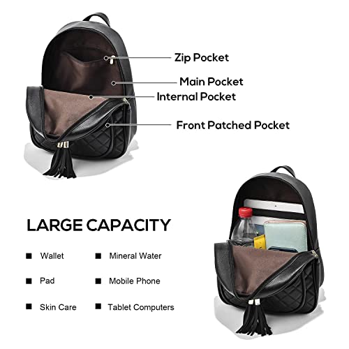 Lanpet Women’s Fashion Backpack Purse 3-pieces PU Leather Shoulder Bags Ladies Travel Bookbag Casual Backpack 3 in 1 Set