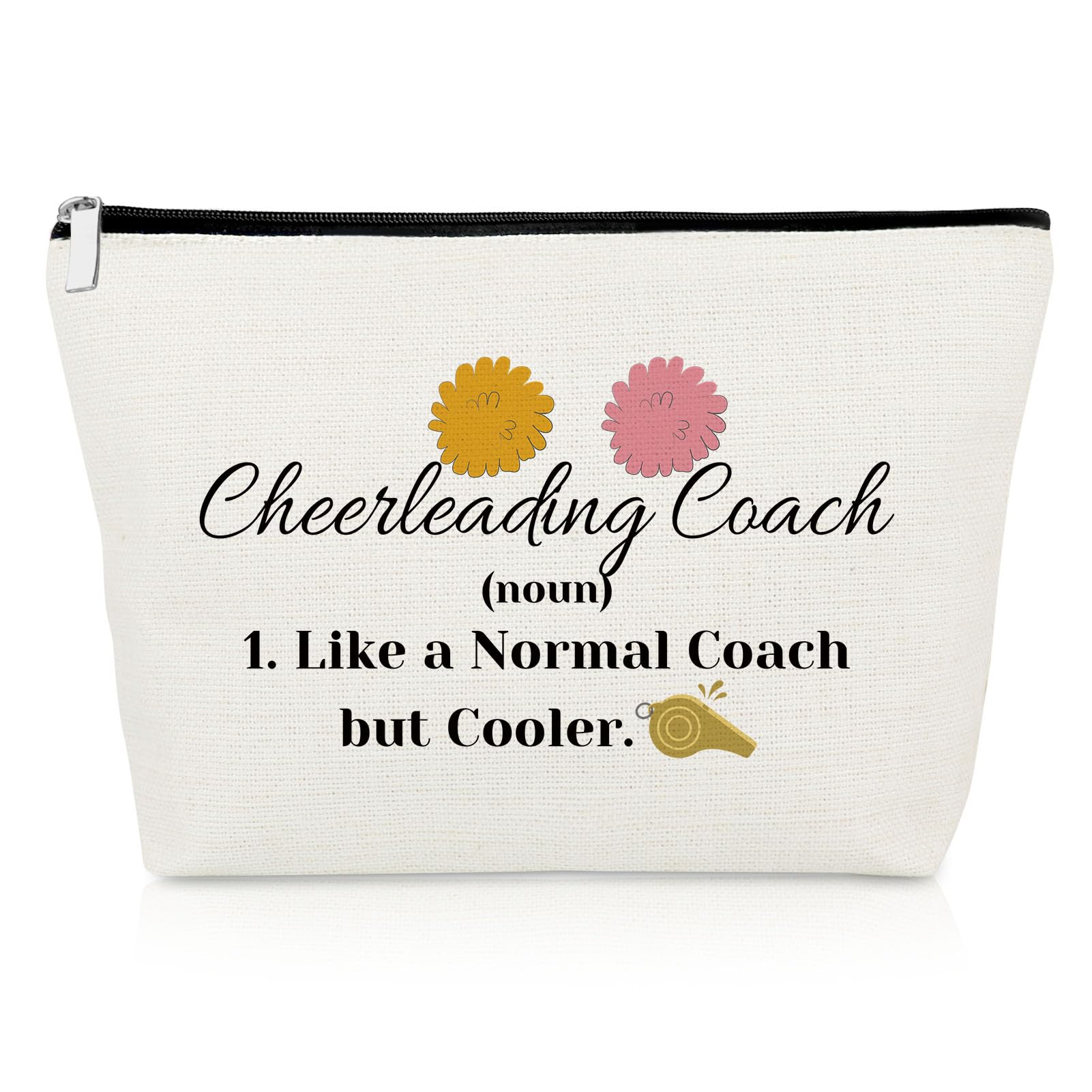Gevody Cheer Coach Gift Cheerleading Coach Gifts Makeup Bag Cheer Mom Cosmetic Bag Thank You Appreciation Present for Cheerleader Team Mom Retirement Birthday Graduation Present Travel Cosmetic Pouch
