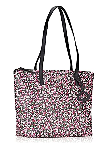 Kate Spade Patrice Park Ave Floral Large Top Zip Tote Boho Black Pink Multi