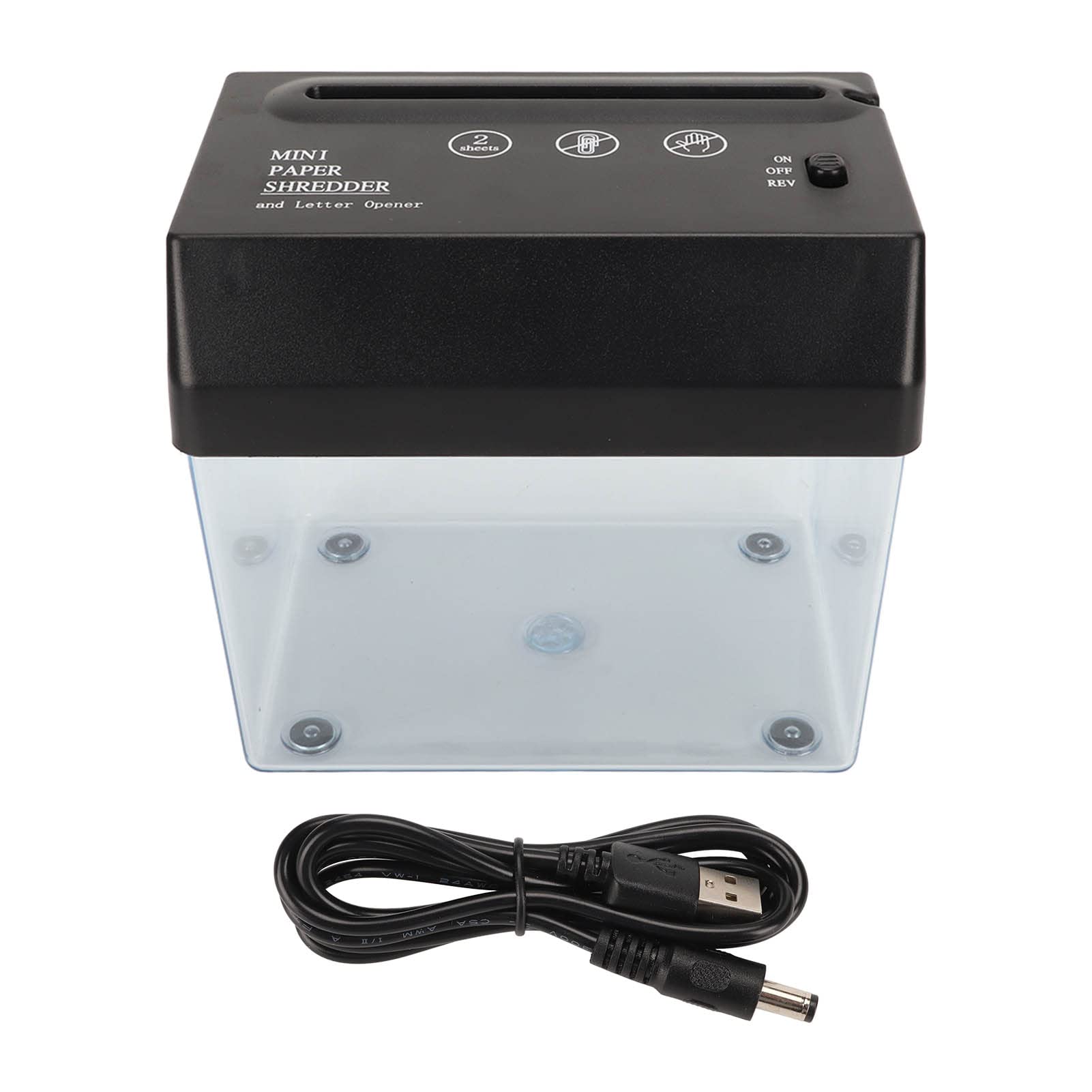 USB Paper , A6 Micro Cut Paper with Letter Opener Function Portable Mini Paper for Paper, Invoices, Receipts, PP Plastic, USB or Battery Powered