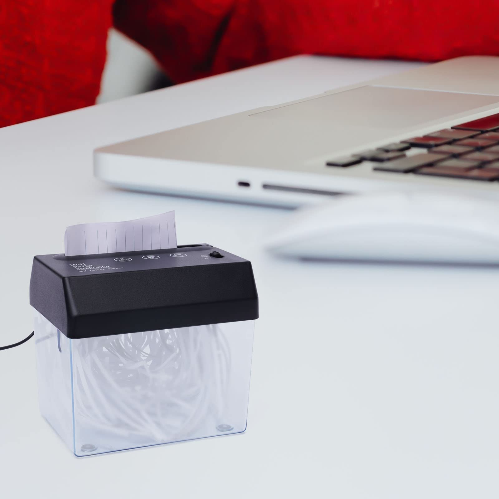 LGODDYS Paper Shredder USB Auto A4 Paper Shredder Portable Mini Paper Cutting Machine Universal Office School Home Desktop Stationery for Bills Receipts