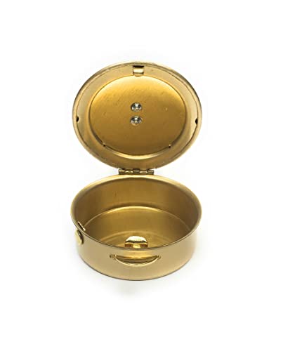 Cathedral Art Metal (Abbey & CA Gift) Polished Brass PYX with Cross/Pill/Keepsake Box