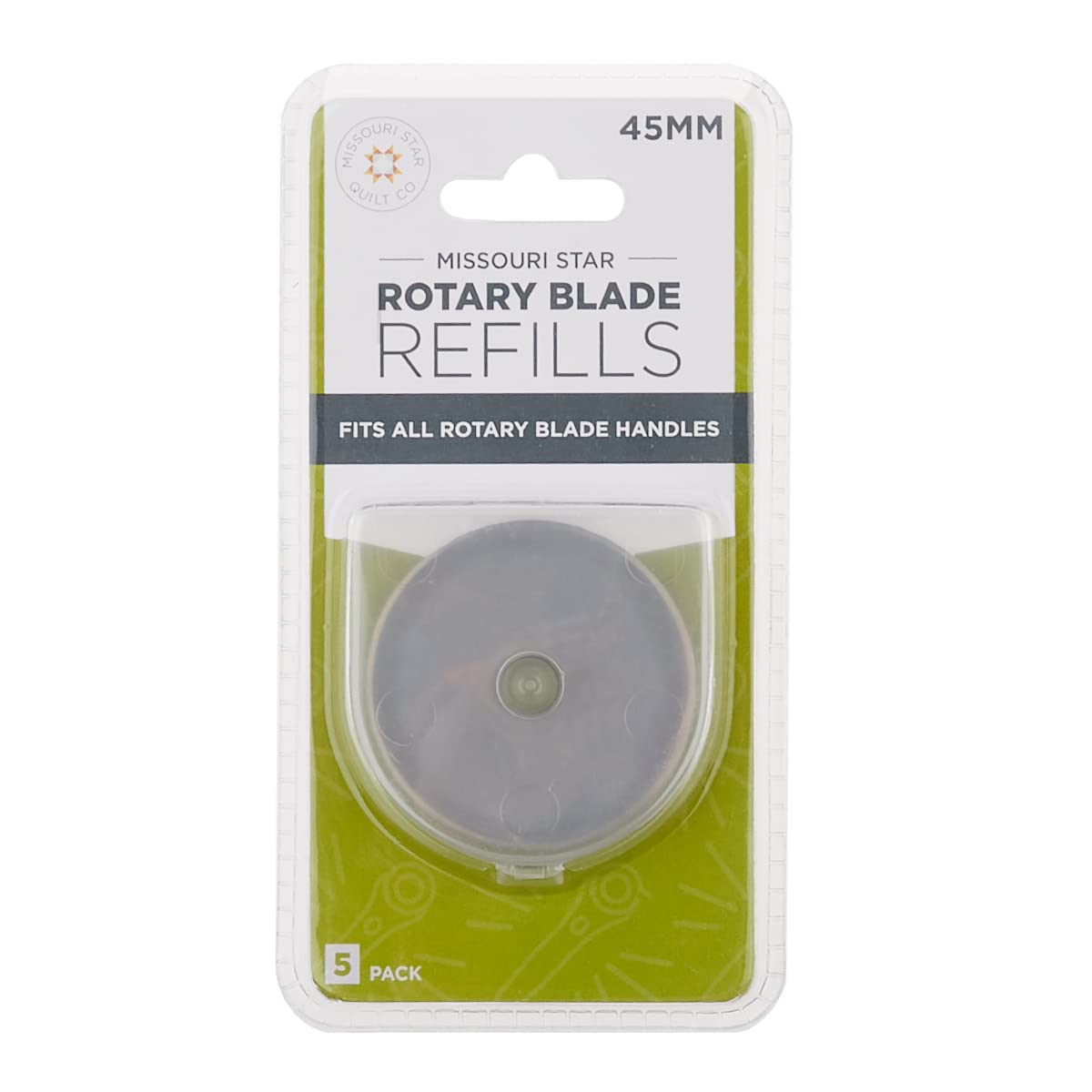 Missouri Star Universal Rotary Cutter Blades 45mm, 5 Pack | Super Sharp Replacement Blades, Fits All Rotary Cutter Handles | Fabric Trimmer Refill for Quilting and Sewing Projects
