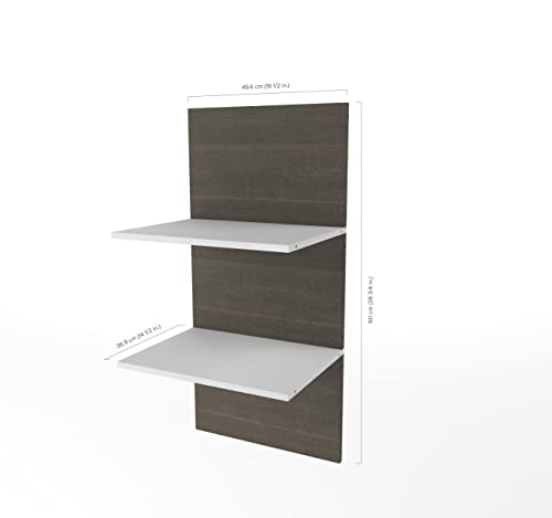 Bestar Cielo Floating Shelves, Bark Grey & White