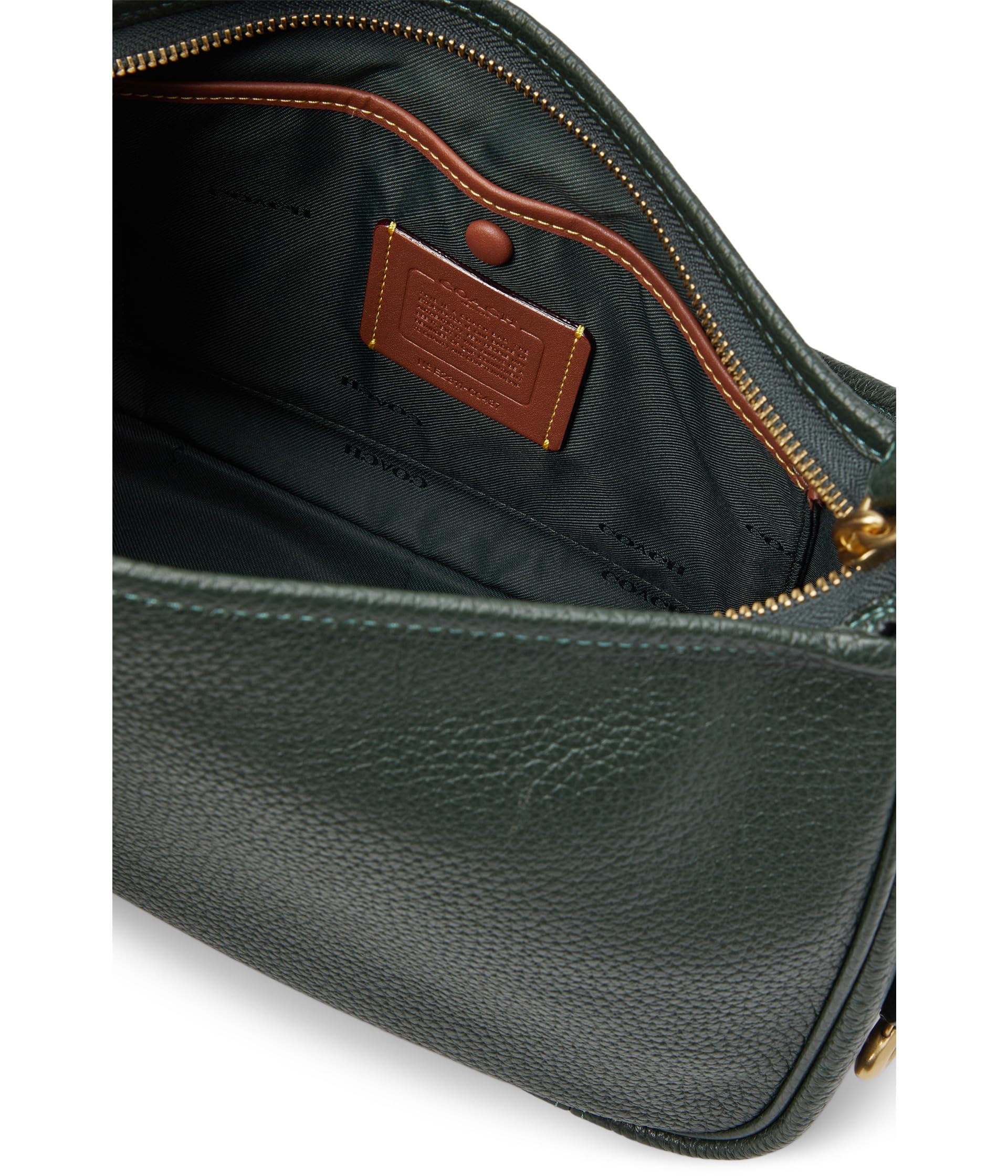 Coach Soft Pebble Leather Cary Crossbody Amazon Green One Size