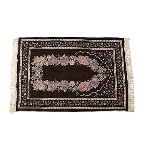 Portable Muslim Prayer Rug, Sajadah for Islam Prayer Carpet Mat Lightweight Folable Ramadan Praying Mat Islamic Gift for Kids Men Women Brown 70x110cm