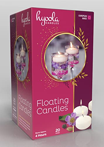 Hyoola Premium Midnight Blue Floating Candles 1.75 Inch - 3 Hour Burn Time - Made in Europe - 20 Pack