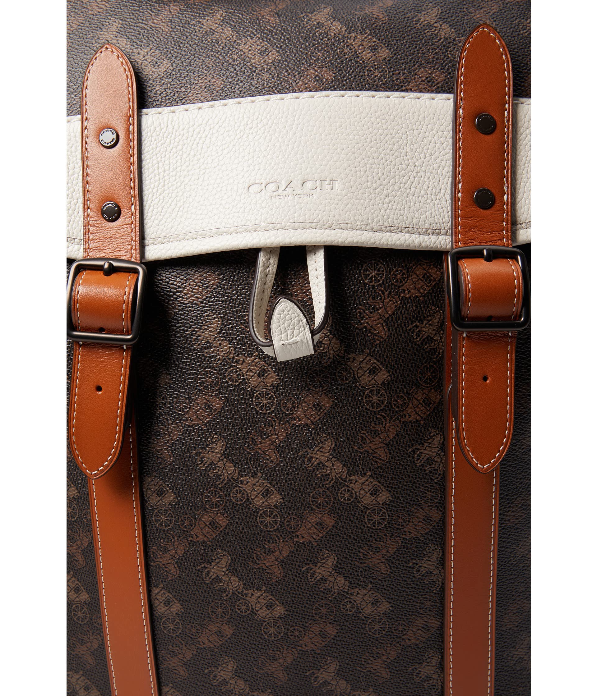 Coach Hitch Backpack in Color-Block Horse and Carriage Truffle/Chalk One Size