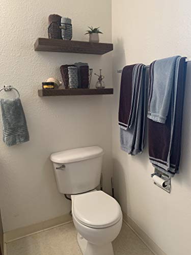 Joel's Antiques & Reclaimed Decor 2" x 8" Rustic/Contemporary, Mountable Floating Shelf (Medium Brown, 24" Set of Two)