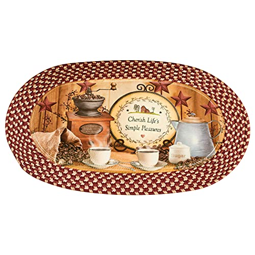 Collections Etc Charming Primitive Country Coffee Braided Rug