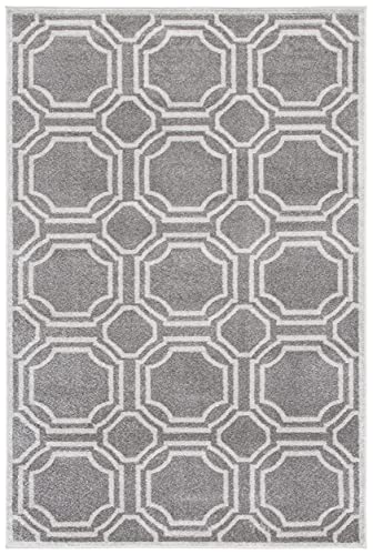 SAFAVIEH Amherst Collection 6' x 9' Grey / Light Grey AMT411C Geometric Non-Shedding Living Room Bedroom Dining Home Office Area Rug