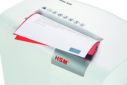 HSM shredstar S25 Strip-Cut Shredder; Shreds Up to 25 Sheets; 6.9-Gallon Capacity Shredder, White