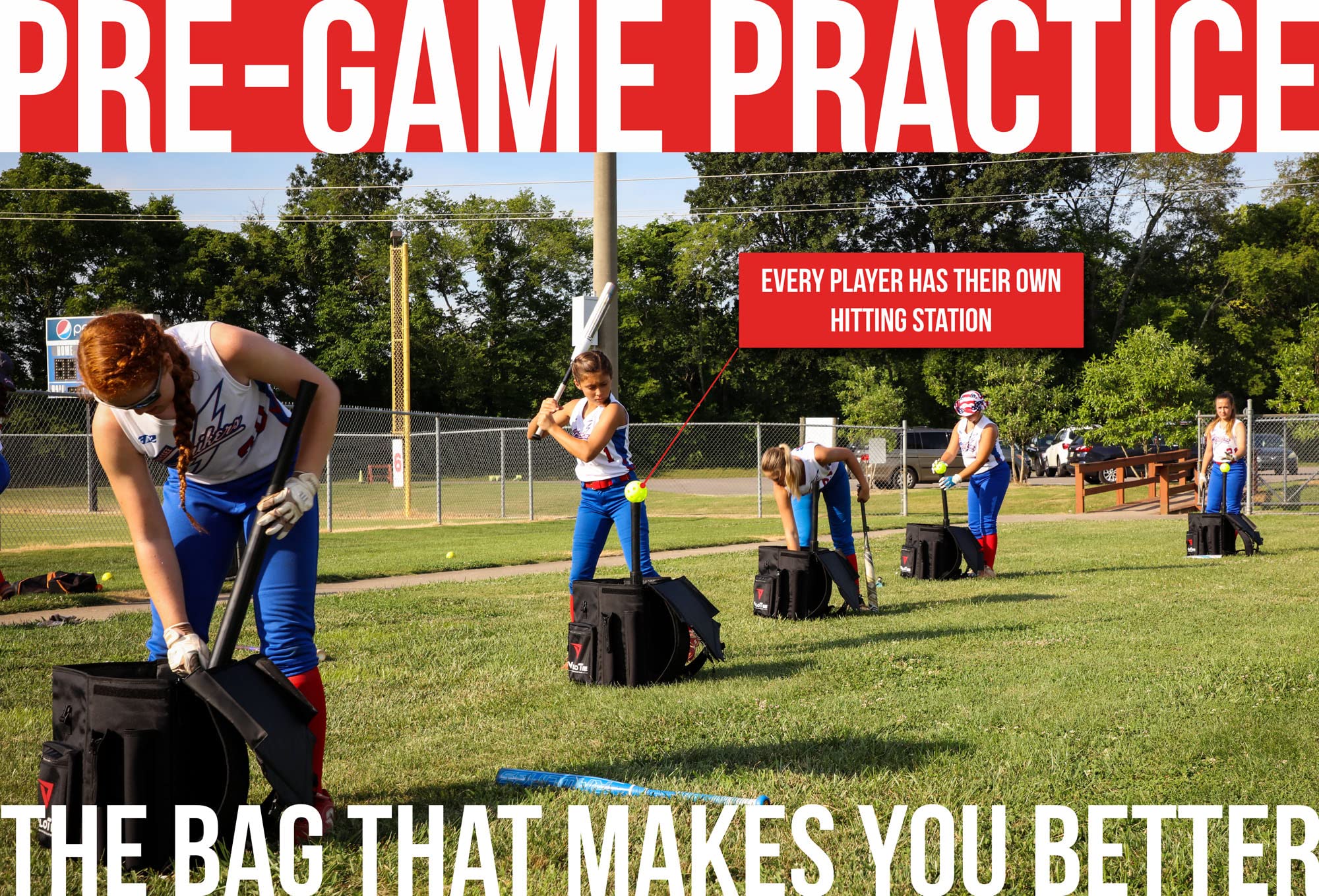 VeloTee | Home Plate Baseball & Softball Bat Bag | Softball and Baseball Coaches Bag | Baseball Bucket Backpack with Built in Batting Tee