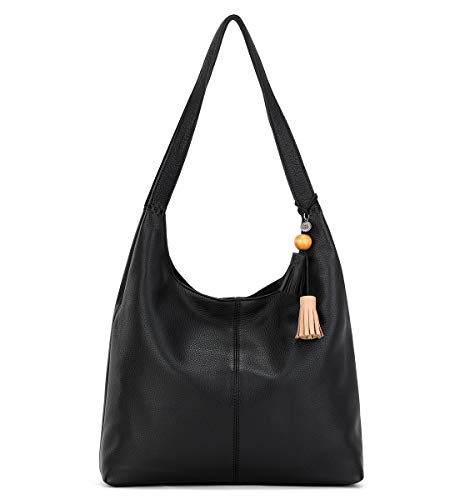 The Sak womens Women's Huntley Leather Hobo Handbag, Black, One Size US