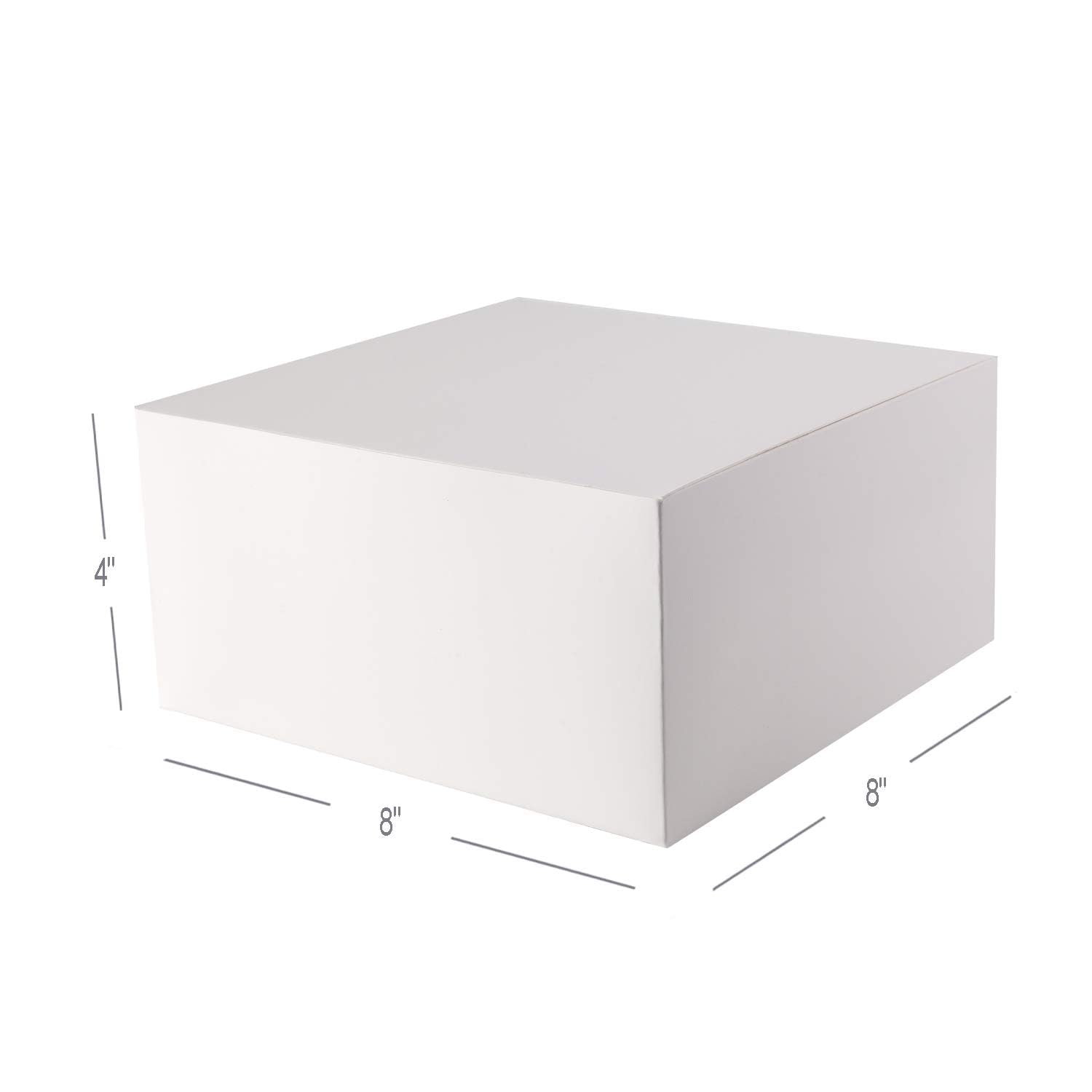 GEFTOL Gift Box 20 Pack 8 x 8 x 4 inches Fold Box Paper Gift Box Bridesmaids Proposal Box for Bridal Birthday Party Christmas(White)