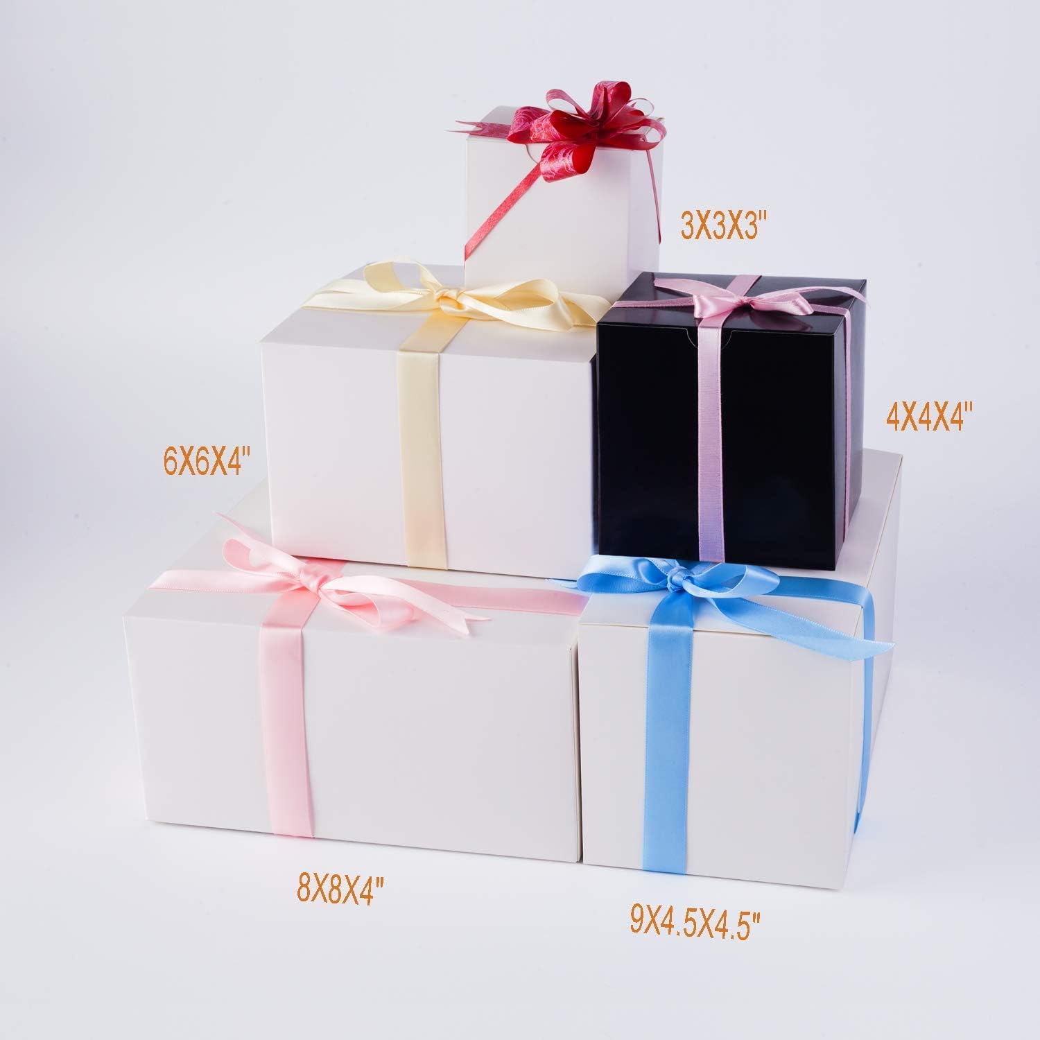 GEFTOL Gift Box 20 Pack 8 x 8 x 4 inches Fold Box Paper Gift Box Bridesmaids Proposal Box for Bridal Birthday Party Christmas(White)