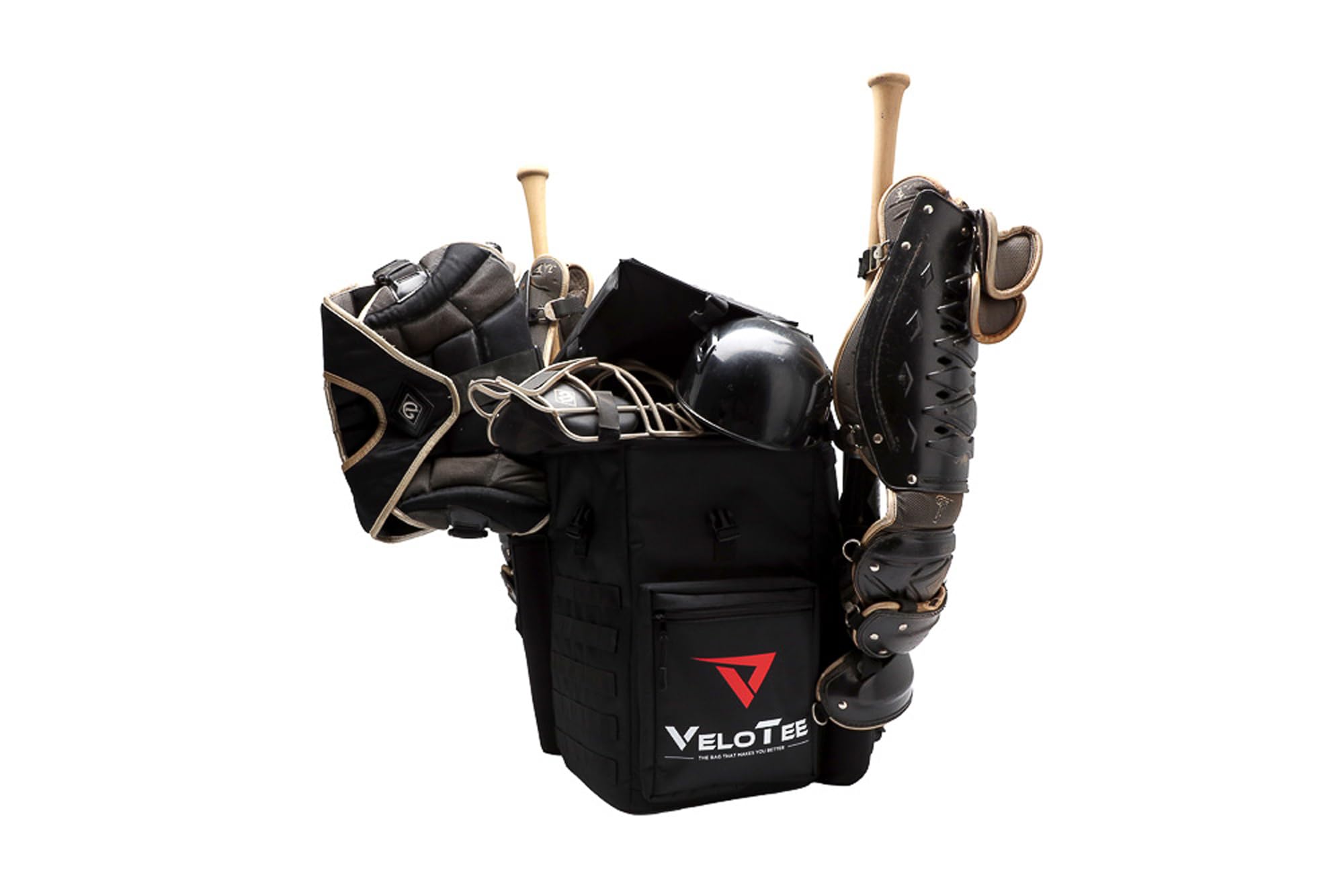 VeloTee | Home Plate Baseball & Softball Bat Bag | Softball and Baseball Coaches Bag | Baseball Bucket Backpack with Built in Batting Tee