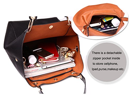sqlp Black Bucket Work Tote Bags for Women the Tote Bag Leather Purse and handbags ladies Waterproof Shoulder commuter Bag